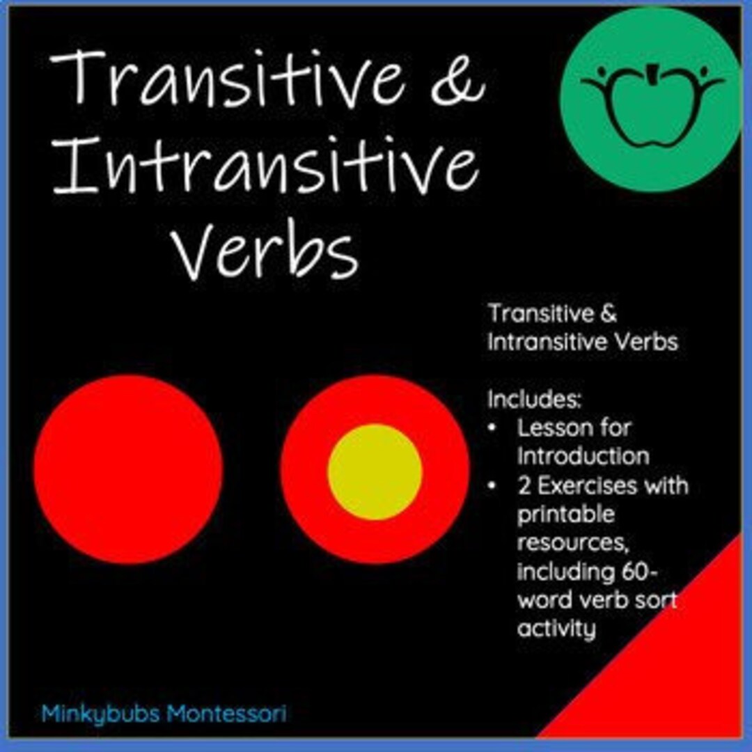 Transitive and Intransitive Verb Lesson & Activities Verb Sort ...