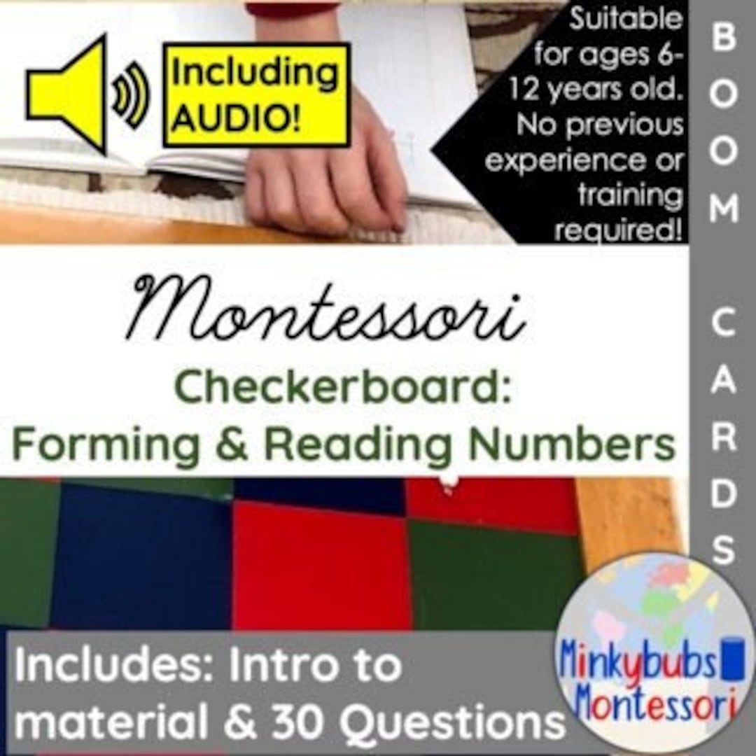 Montessori Math VIRTUAL Checkerboard Reading and Forming Numbers BOOM W ...