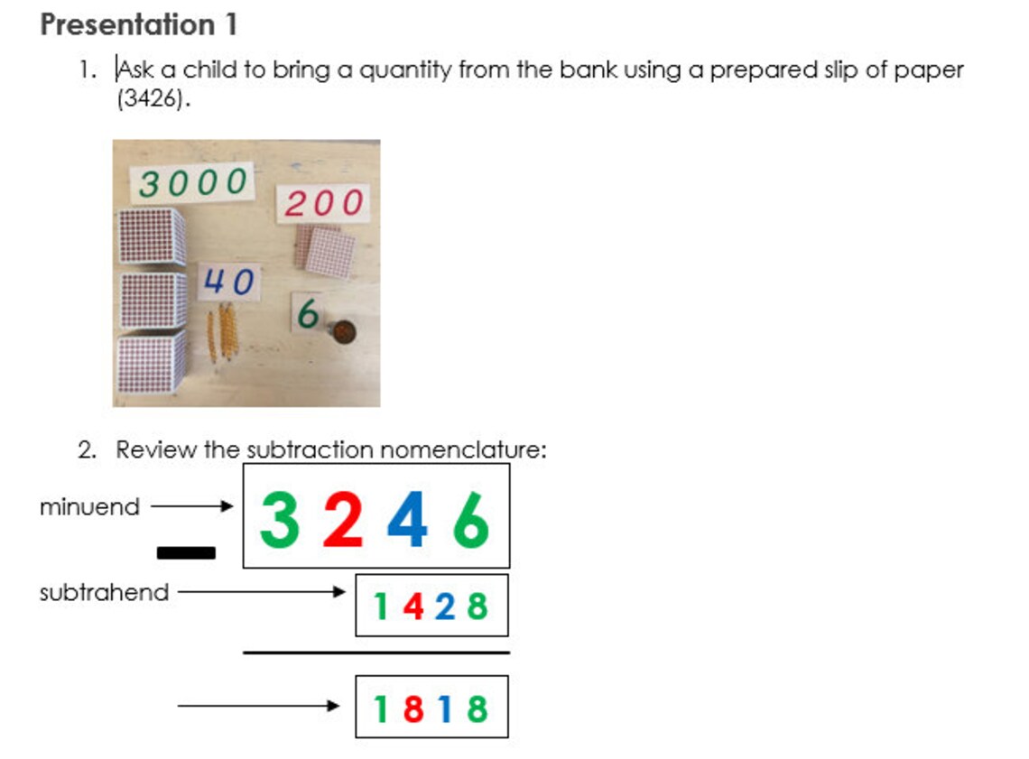 Montessori Math Manual PDF Ages 6-9 the 4 Operations Homeschool ...
