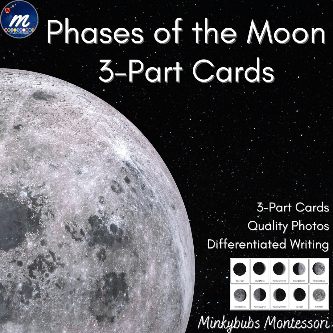 Phases of the Moon 3-part Photo Cards - Etsy
