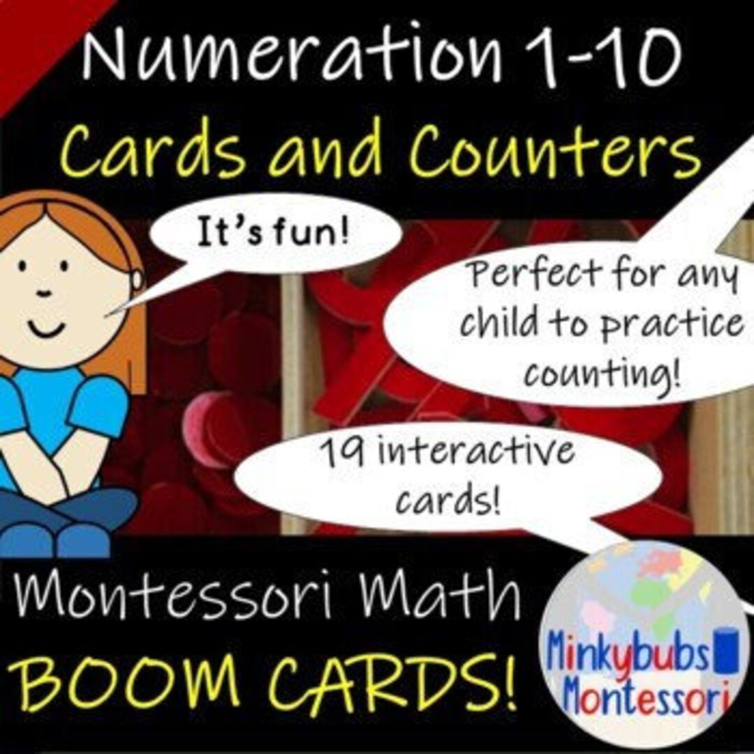 Montessori Math Cards and Counters Counting to 10 Boom Cards Distance ...