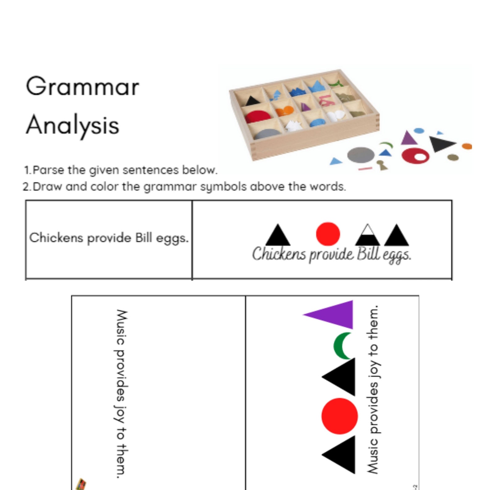 Sentence Analysis Grammar Parsing Workbook Subject Predicate Indirect ...