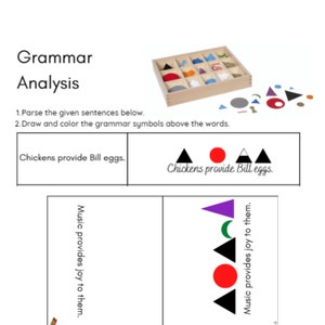 Sentence Analysis Grammar Parsing Workbook Subject Predicate Indirect ...