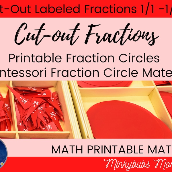 Montessori Math Fractions Cut Out Labeled Circles (1 20) Make Your Own ...