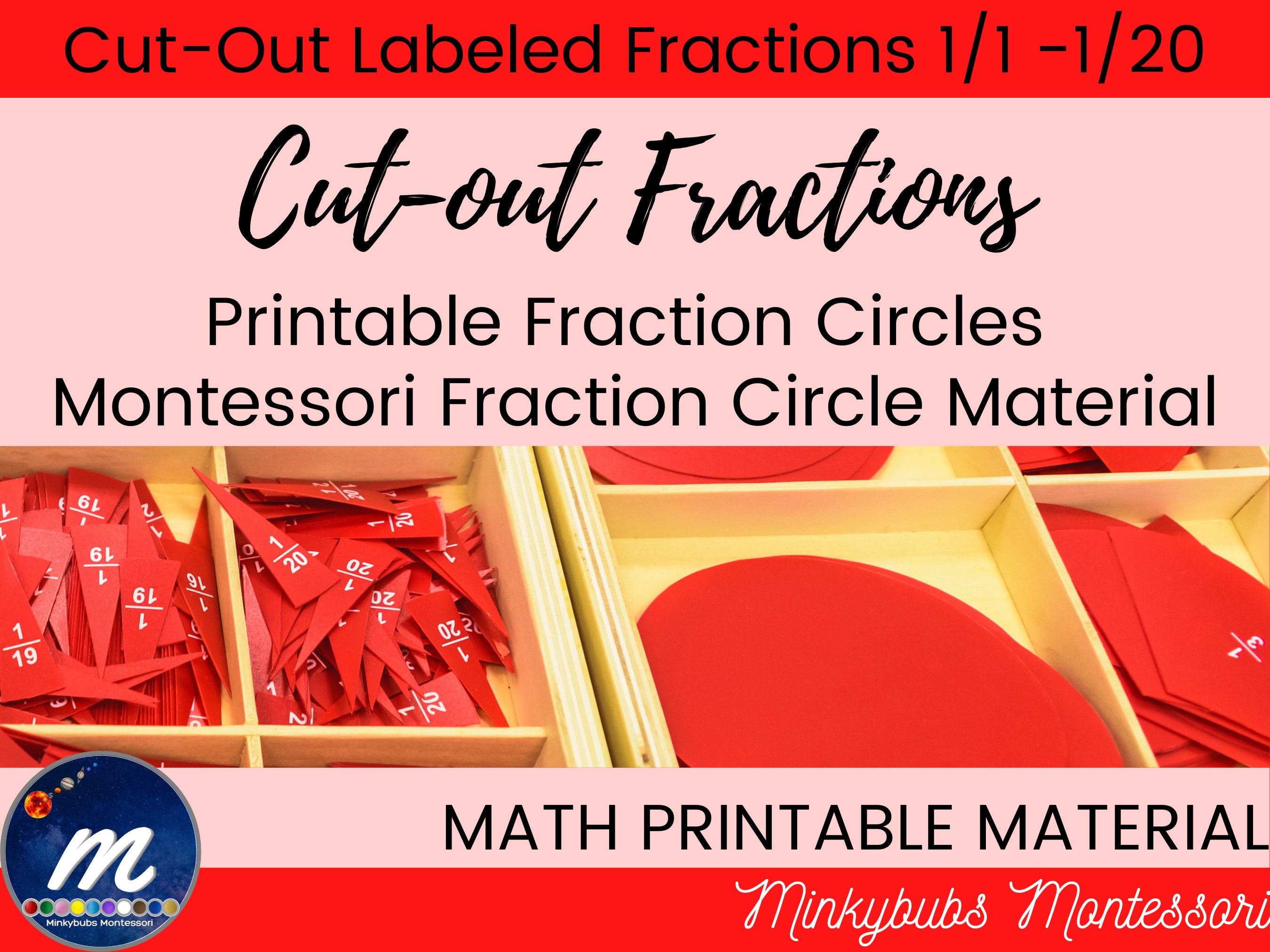 Montessori Math Fractions Cut-out Labeled Circles (1-20) Make Your Own ...
