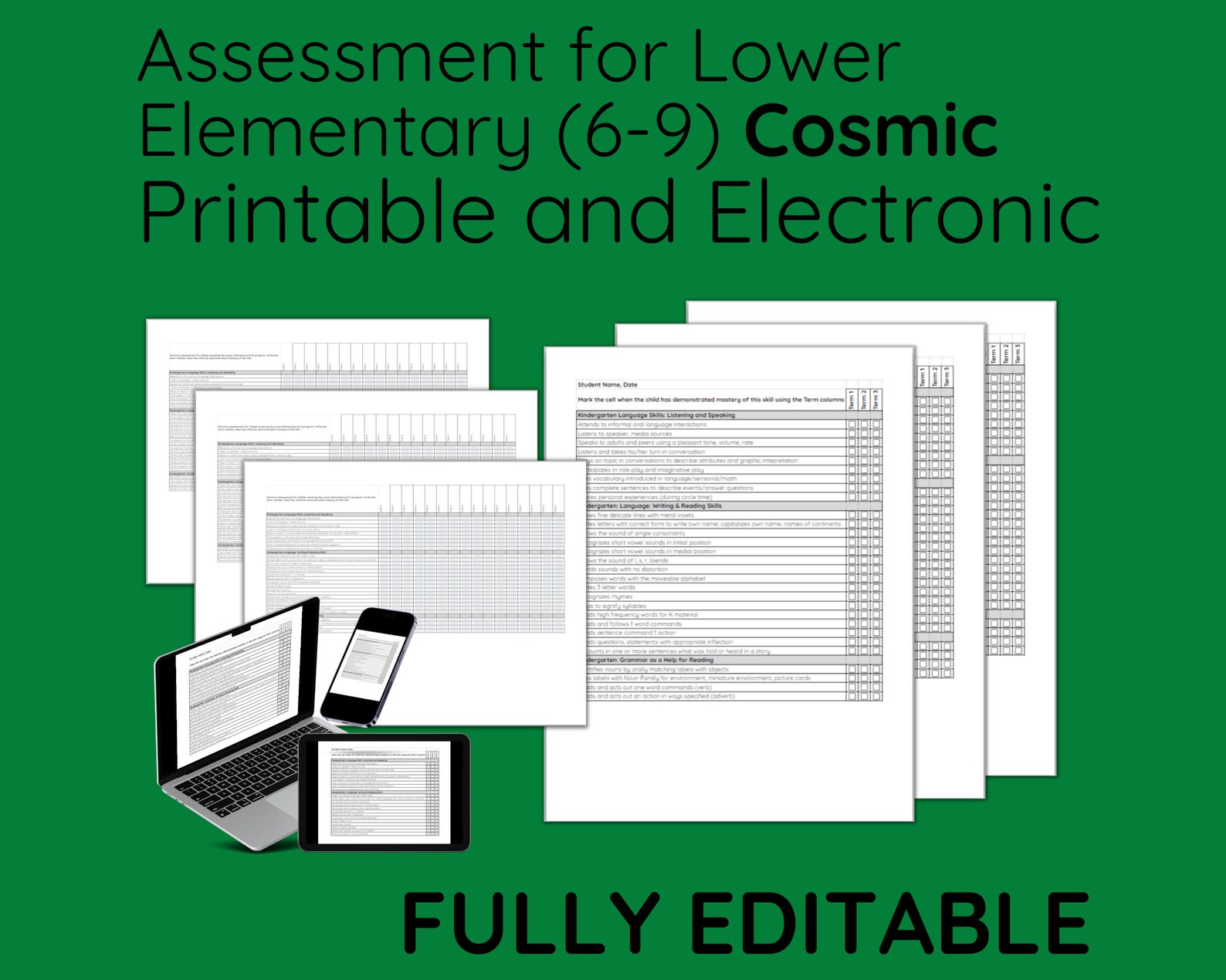 Montessori LOWER ELEMENTARY Record Keeping COSMIC Yr 1 2 3 Inc Lower El ...