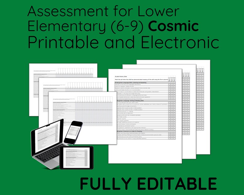 Montessori LOWER ELEMENTARY Record Keeping COSMIC Yr 1 2 3 Inc Lower El ...
