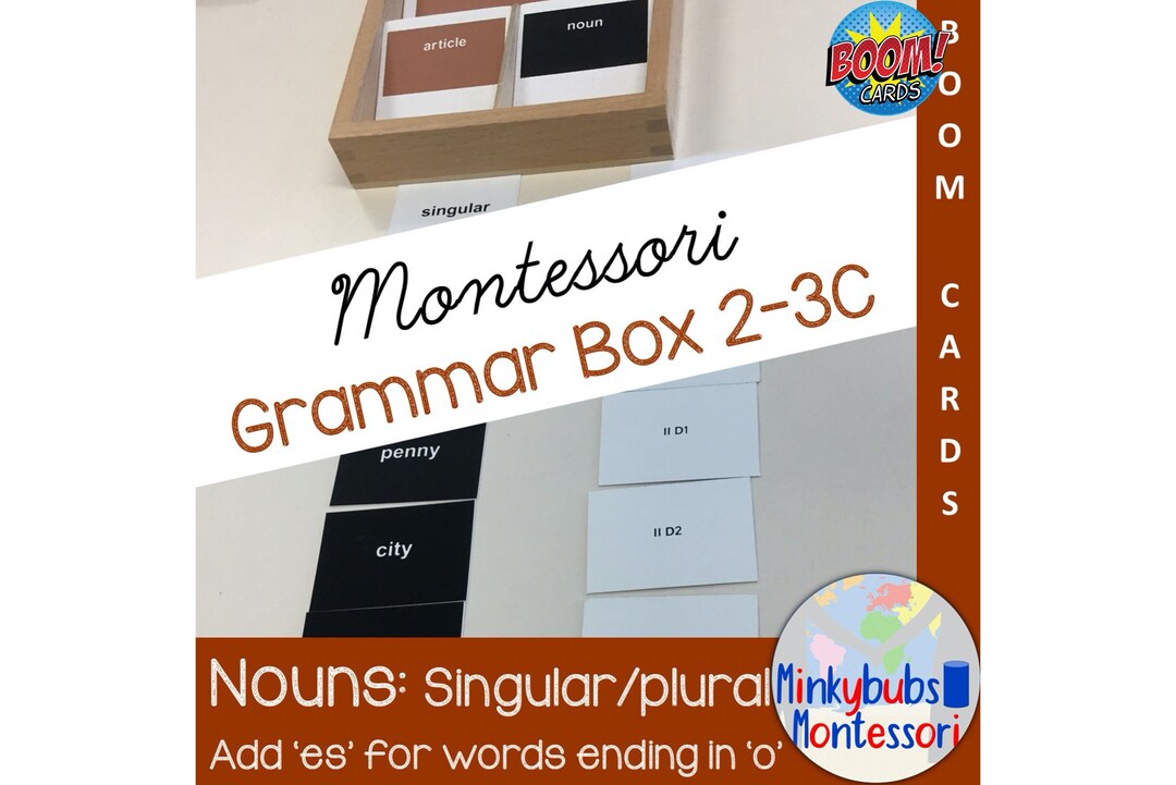 Montessori Grammar Box 2-3C BOOM Articles & Nouns Parts Speech Virtual ...