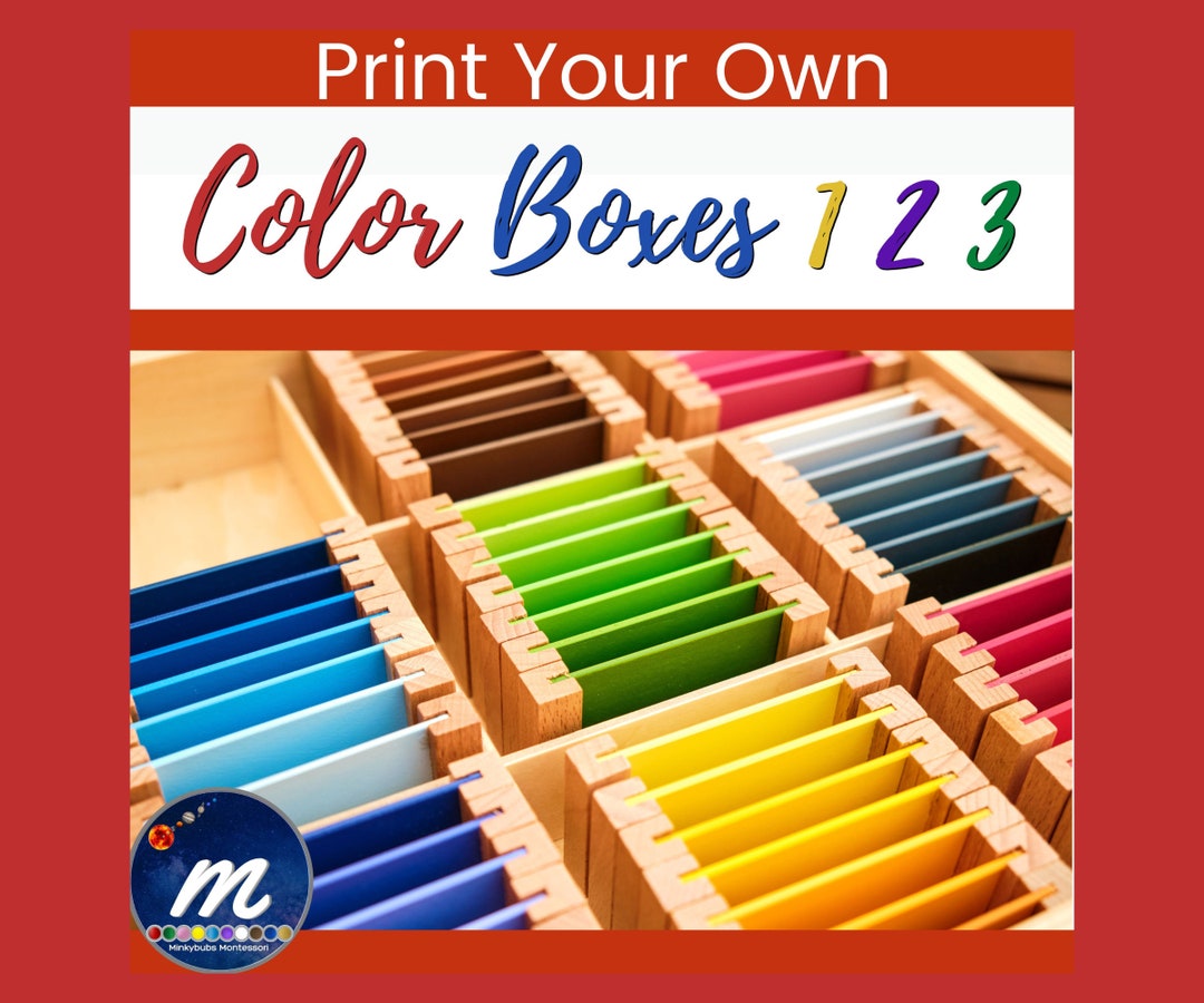 Cajas de colores Montessori 1, 2 y 3 Caja de colores primarios Tabletas ...