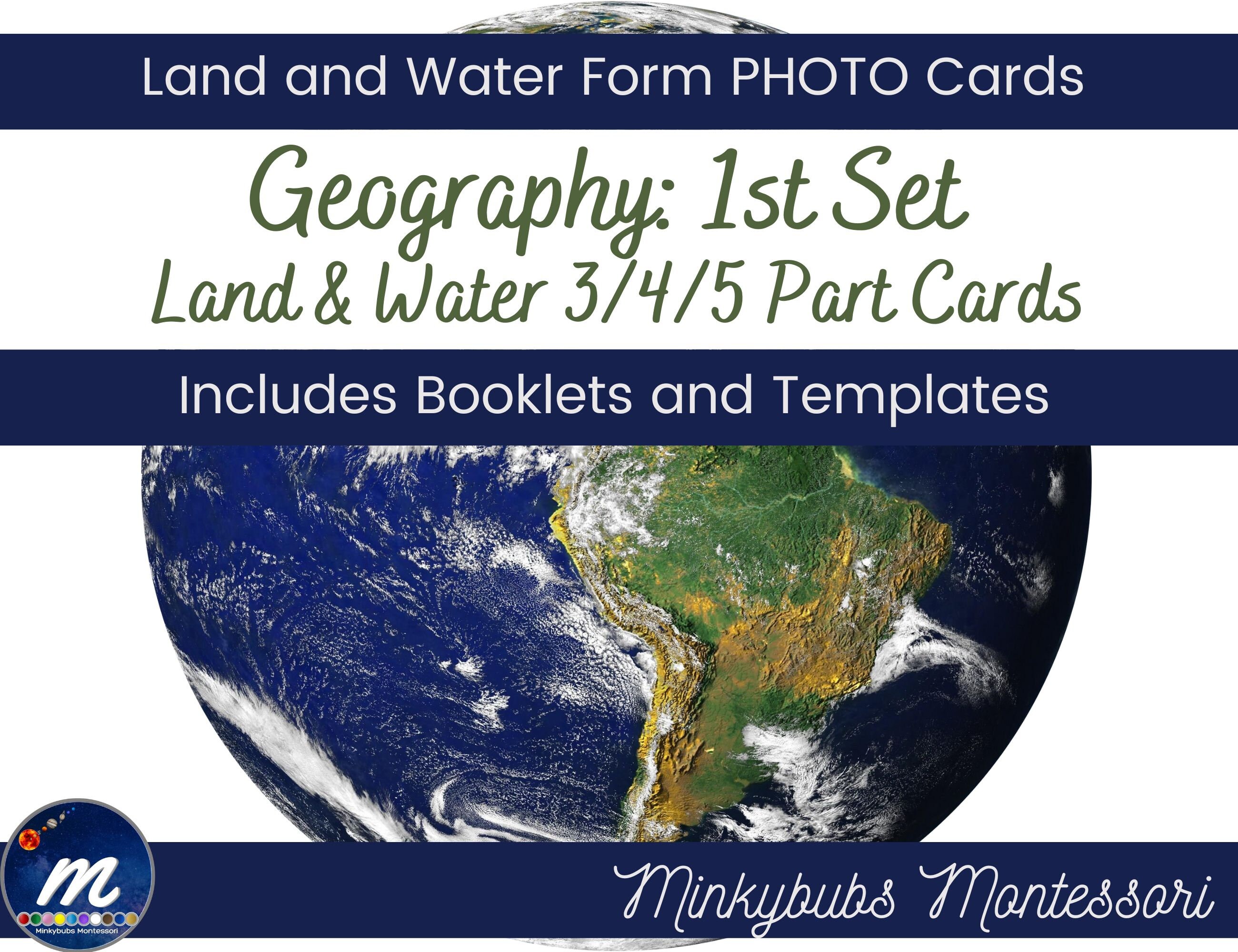 Land and Water Forms 3-part Cards Booklets and Templates - Etsy