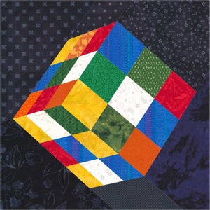 Rubiks Cube Quilt Block Paper Piecing 12-inch Square - Etsy