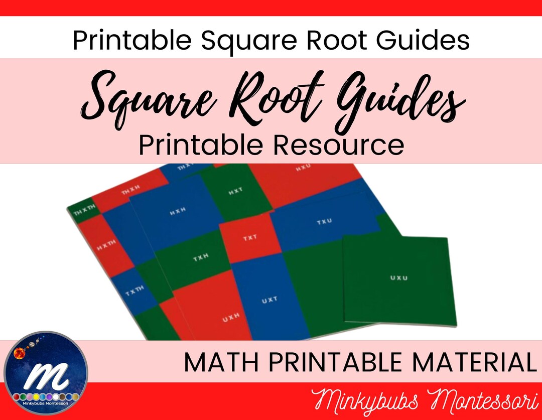 Guide Squares for Squaring and Square Root Patterns Montessori ...