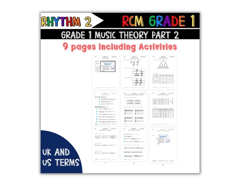 Music Theory RHYTHM 1 Part 2 No Prep Bell Ringers Starters Notes Rests ...