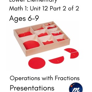 Montessori Fractions Addition Subtraction Multiply Math 1 Manual Part 2 ...