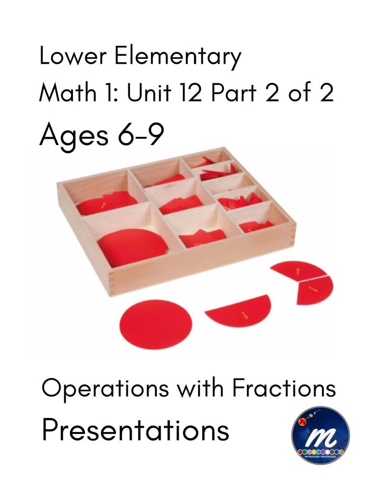 Montessori Fractions Addition Subtraction Multiply Math 1 Manual Part 2 ...