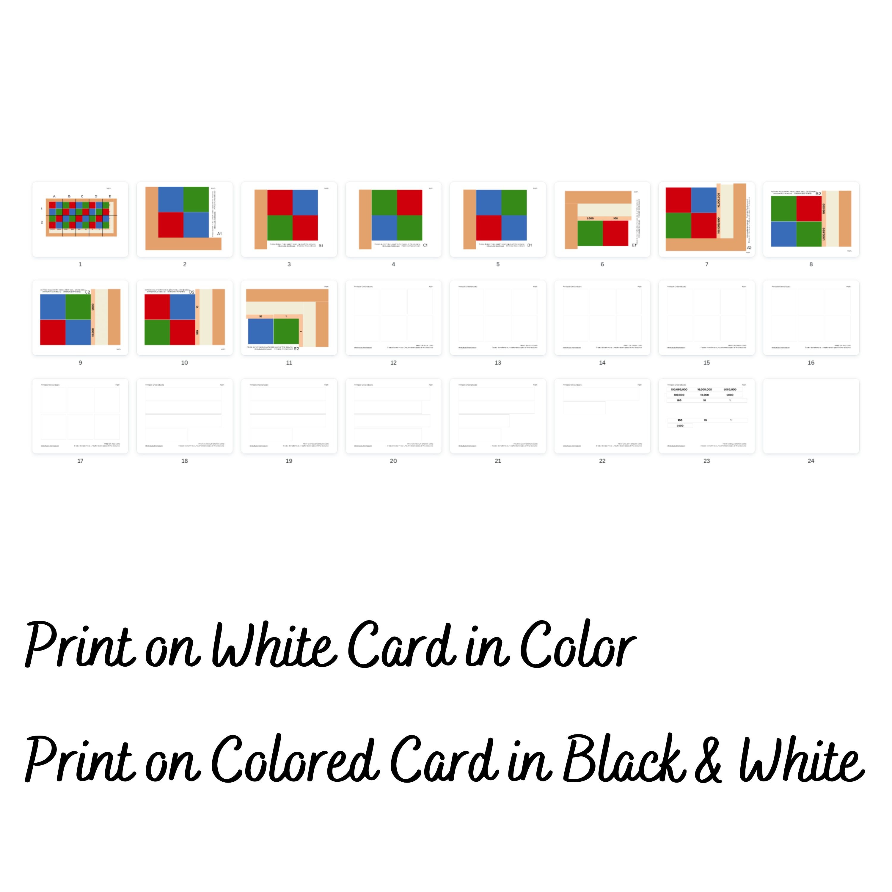 Montessori Checker Board for Multiplication Printable - Print & Go! - Etsy