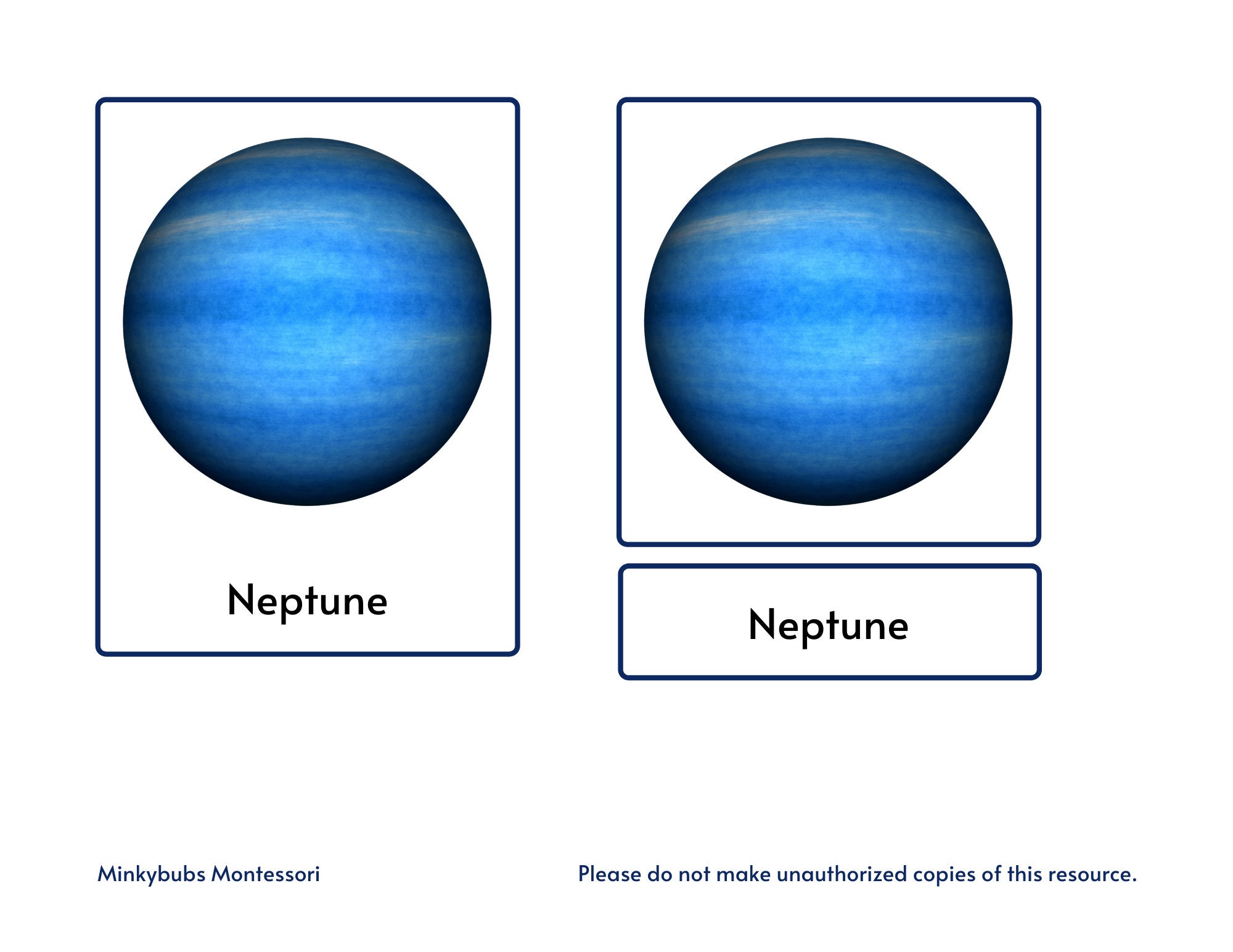 Our Solar System Montessori 3 Part Cards With Picture and Labels for ...