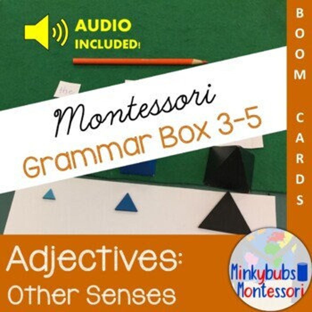 Montessori Grammar Adjective Box 3-5 BOOM Senses Virtual Grammar With ...