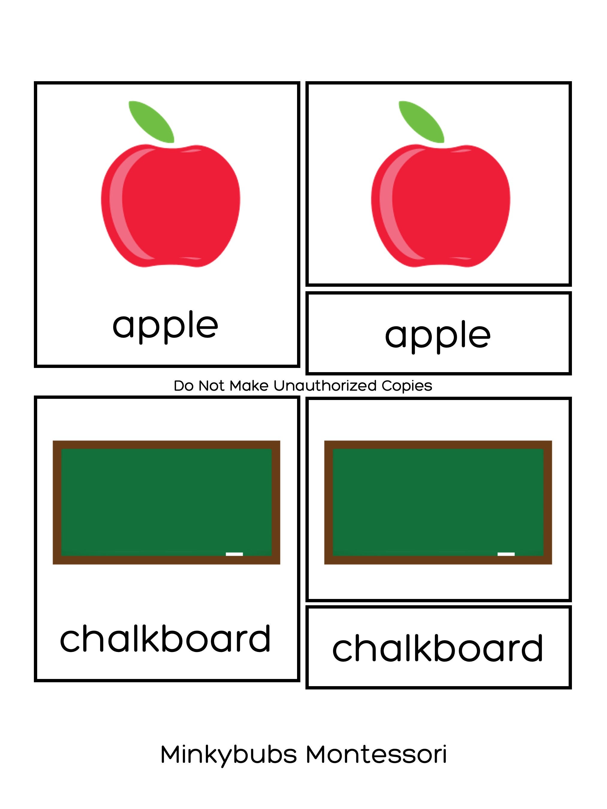 Classified Cards School Montessori Set of 20 School Related ...