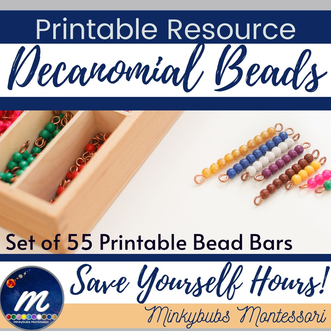 Montessori Decanomial Box of Bead Bars Set of 55 Printable Resource - Etsy