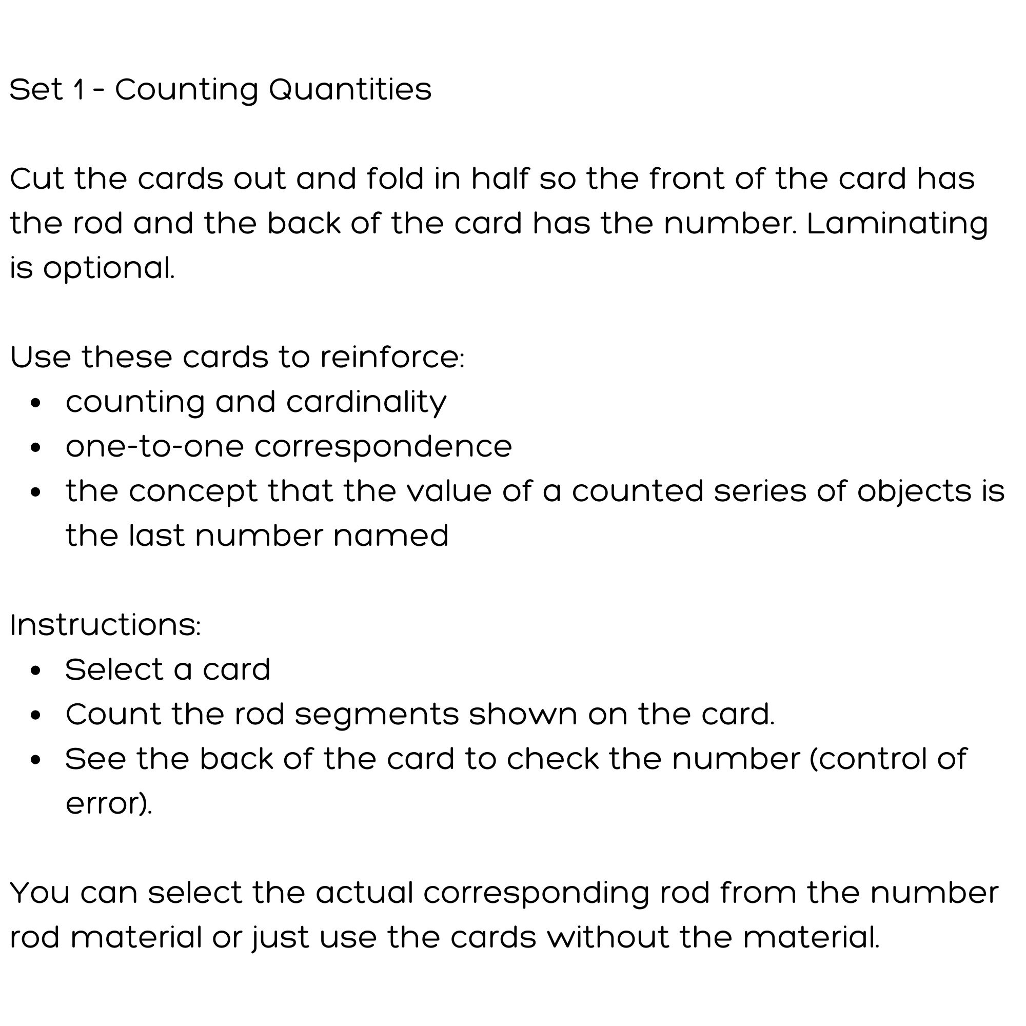 Montessori Red Blue Rods Command Cards Counting Quantities Set 1 - Etsy