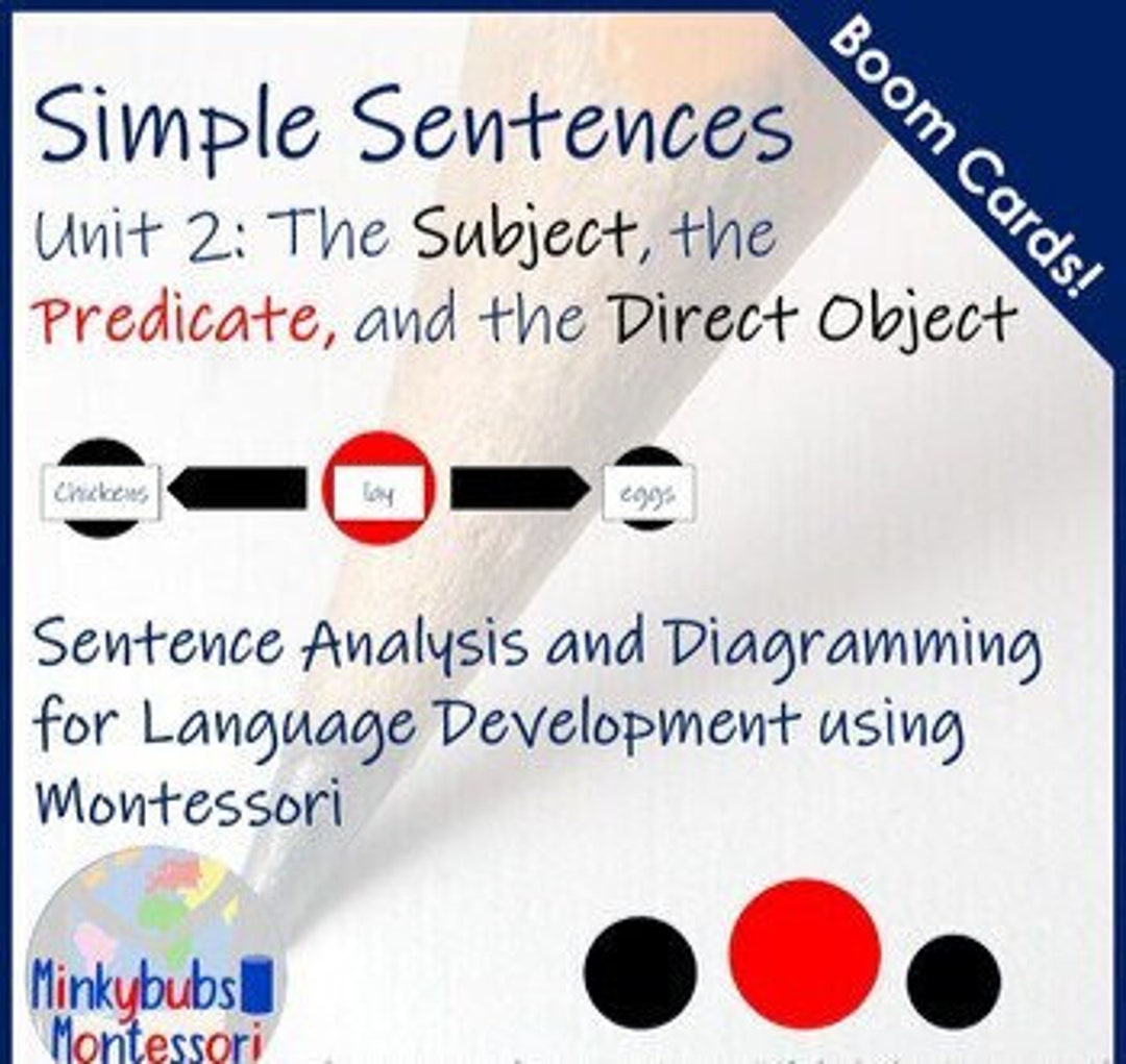 Montessori Grammar Sentence Analysis Diagramming Direct Object Sub No ...