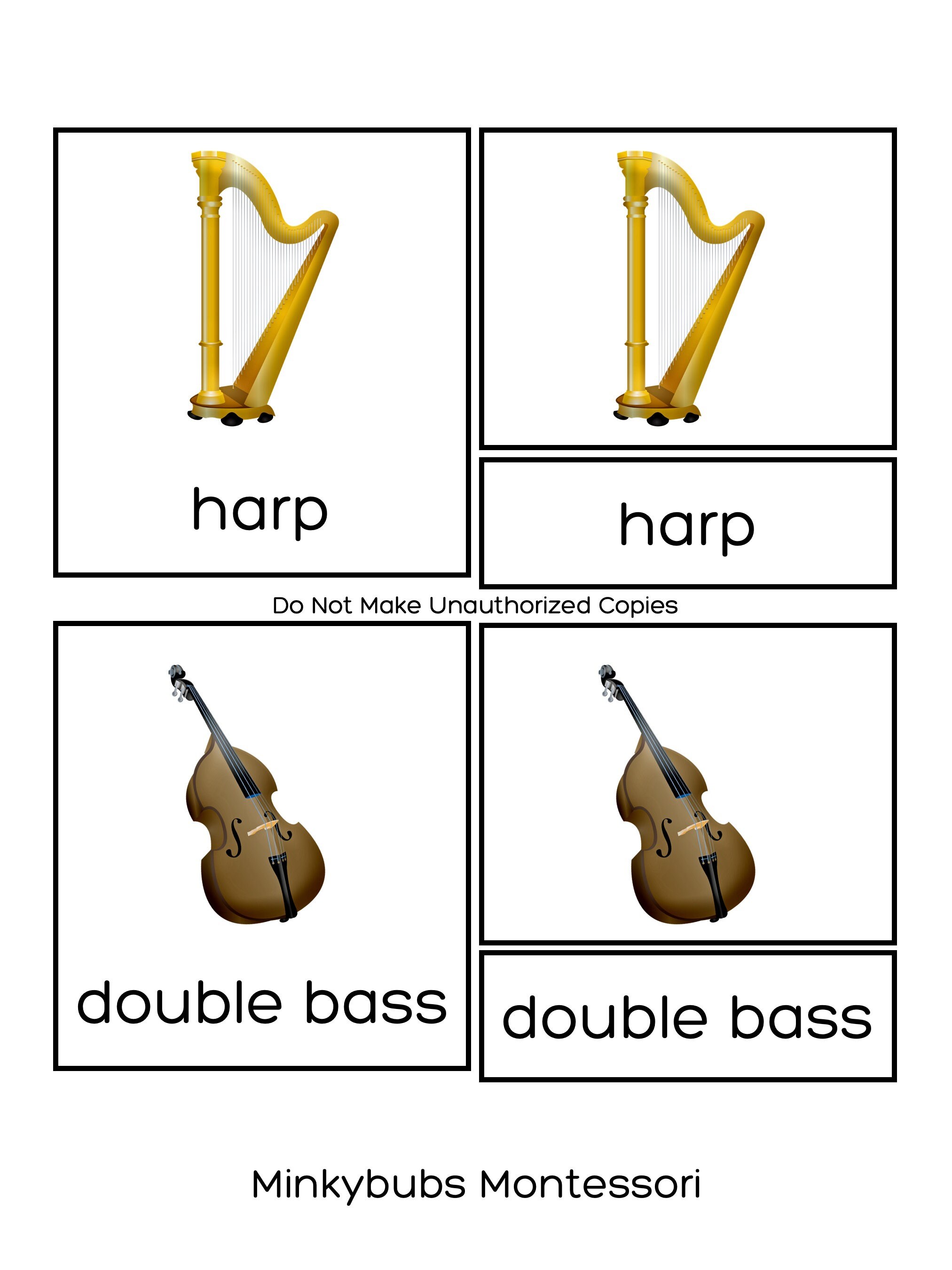 Classified Cards Music Instruments of the Orchestra Montessori Set of ...