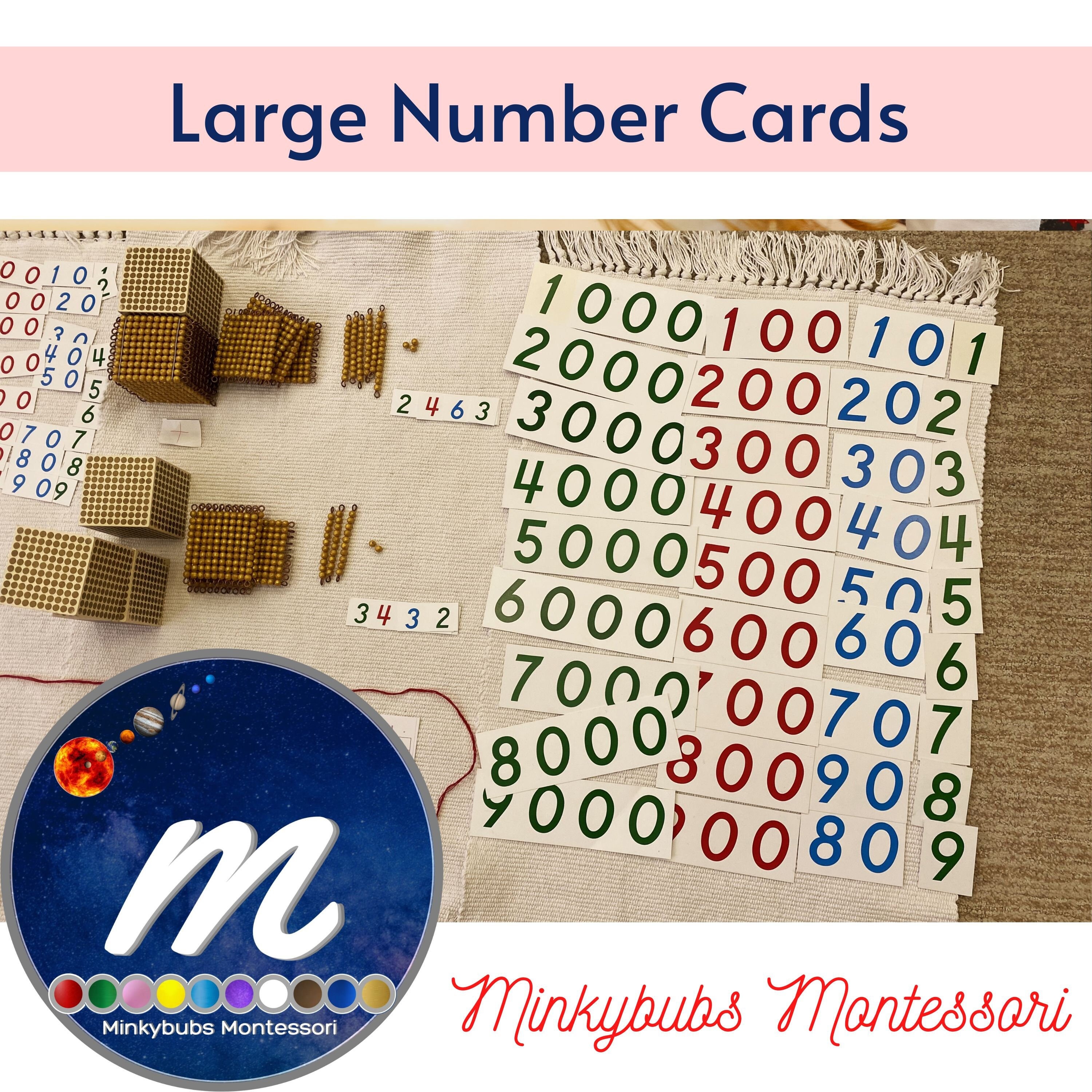 Montessori Math Large Number Cards Printable Material - Print and Go ...