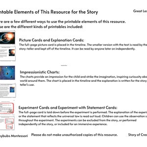 Montessori Story of Creation of Universe First Great Lesson Printable ...