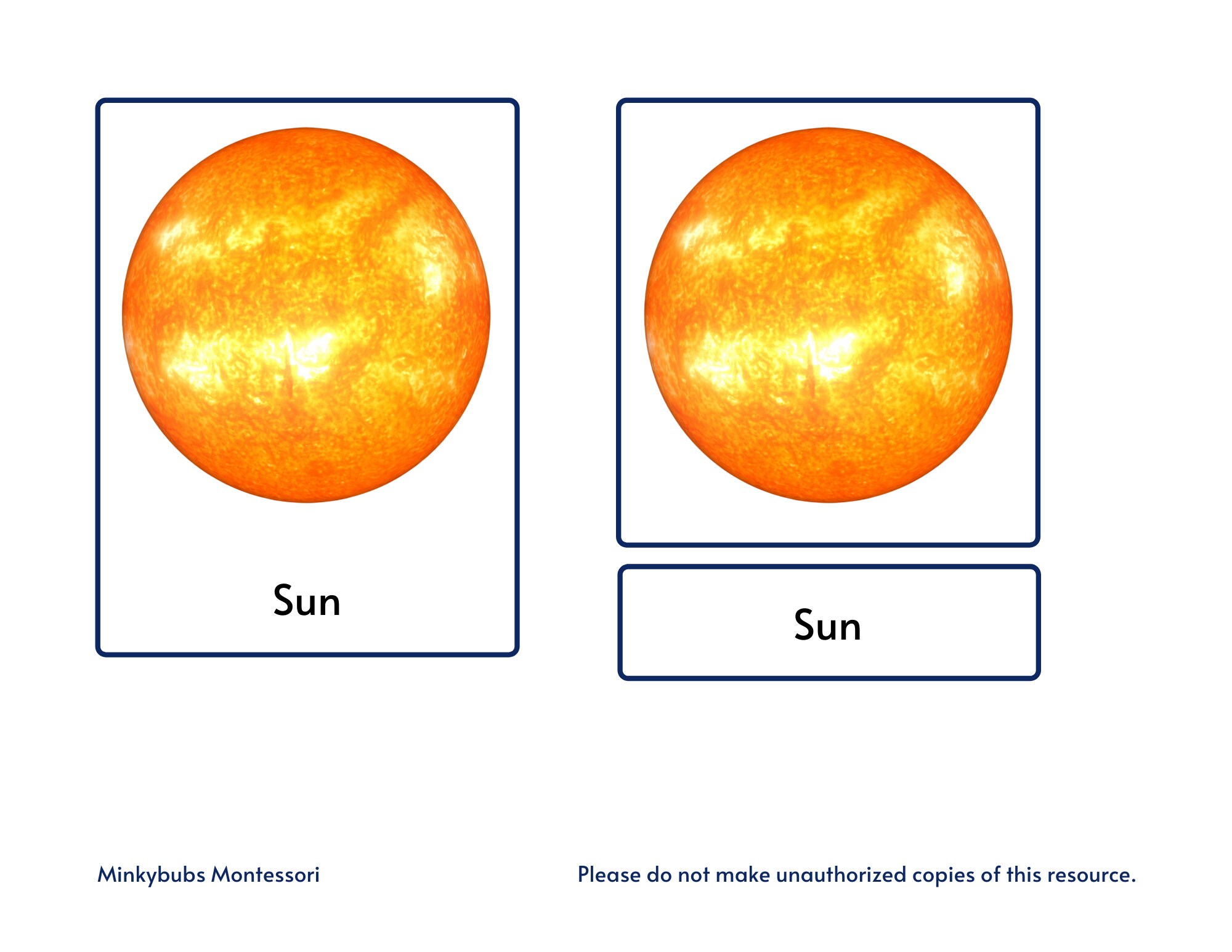 Our Solar System Montessori 3 Part Cards With Picture and Labels for ...