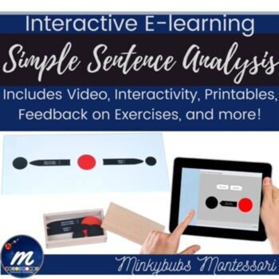 Montessori Sentence Analysis Digital Exercises Subject Predicate - Etsy