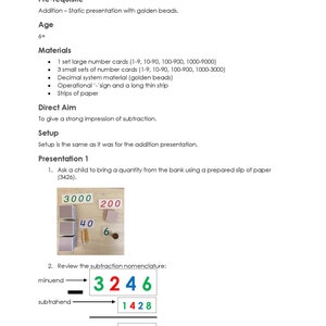 Montessori Math Manual PDF Ages 6-9 the 4 Operations Homeschool ...