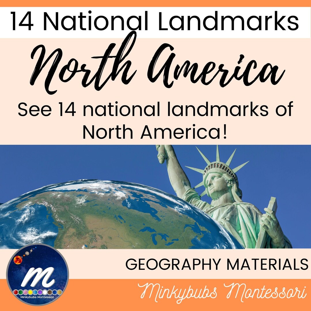Landmarks of North America 3 4 and 5 Part Cards - Etsy