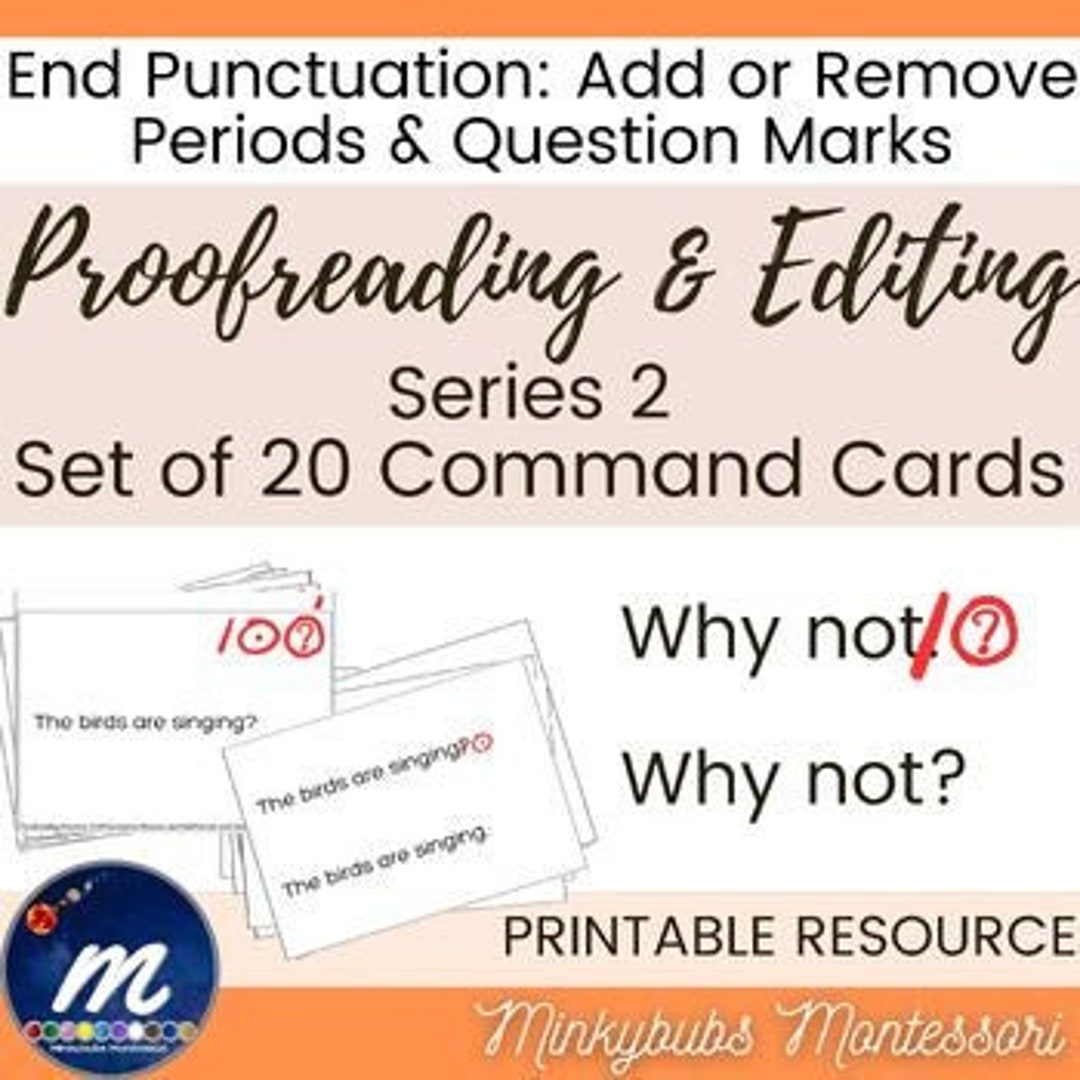 End Punctuation Remove Add Period Question Proofreading Practice ...