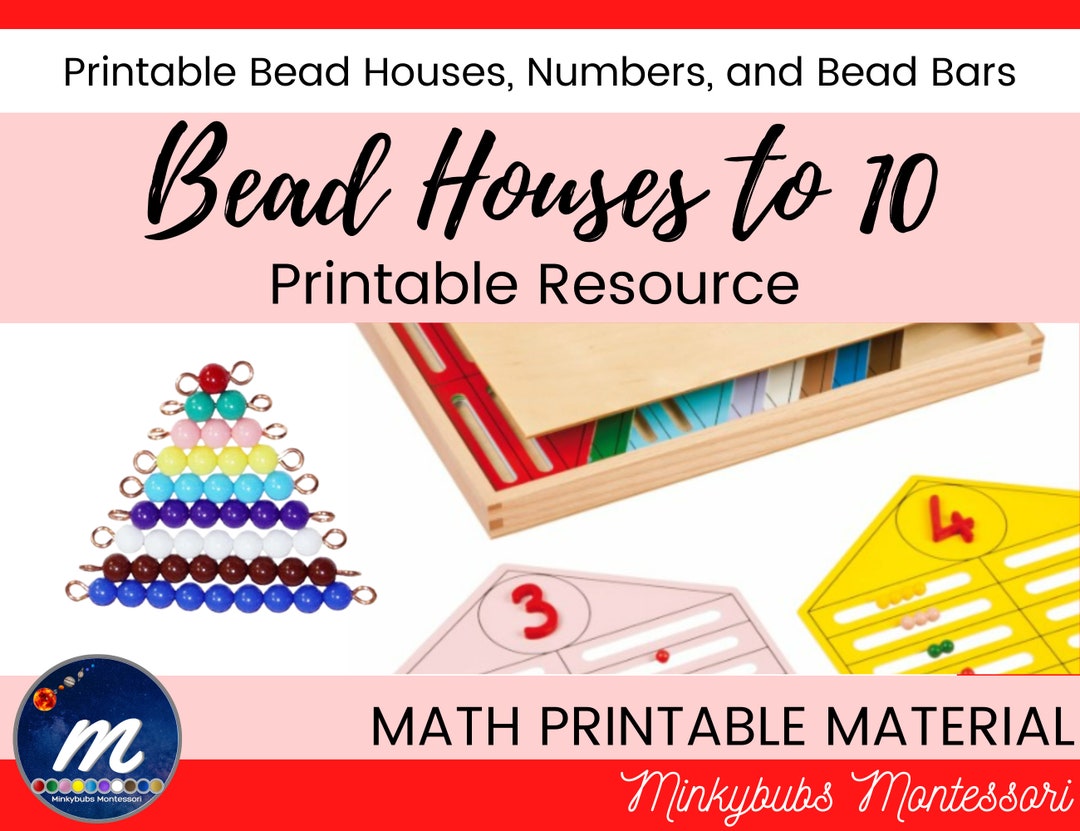 Montessori Bead Houses Printable Bead Bars Combinations of Numbers ...