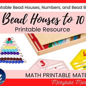 Montessori Bead Houses Printable Bead Bars Combinations of Numbers ...