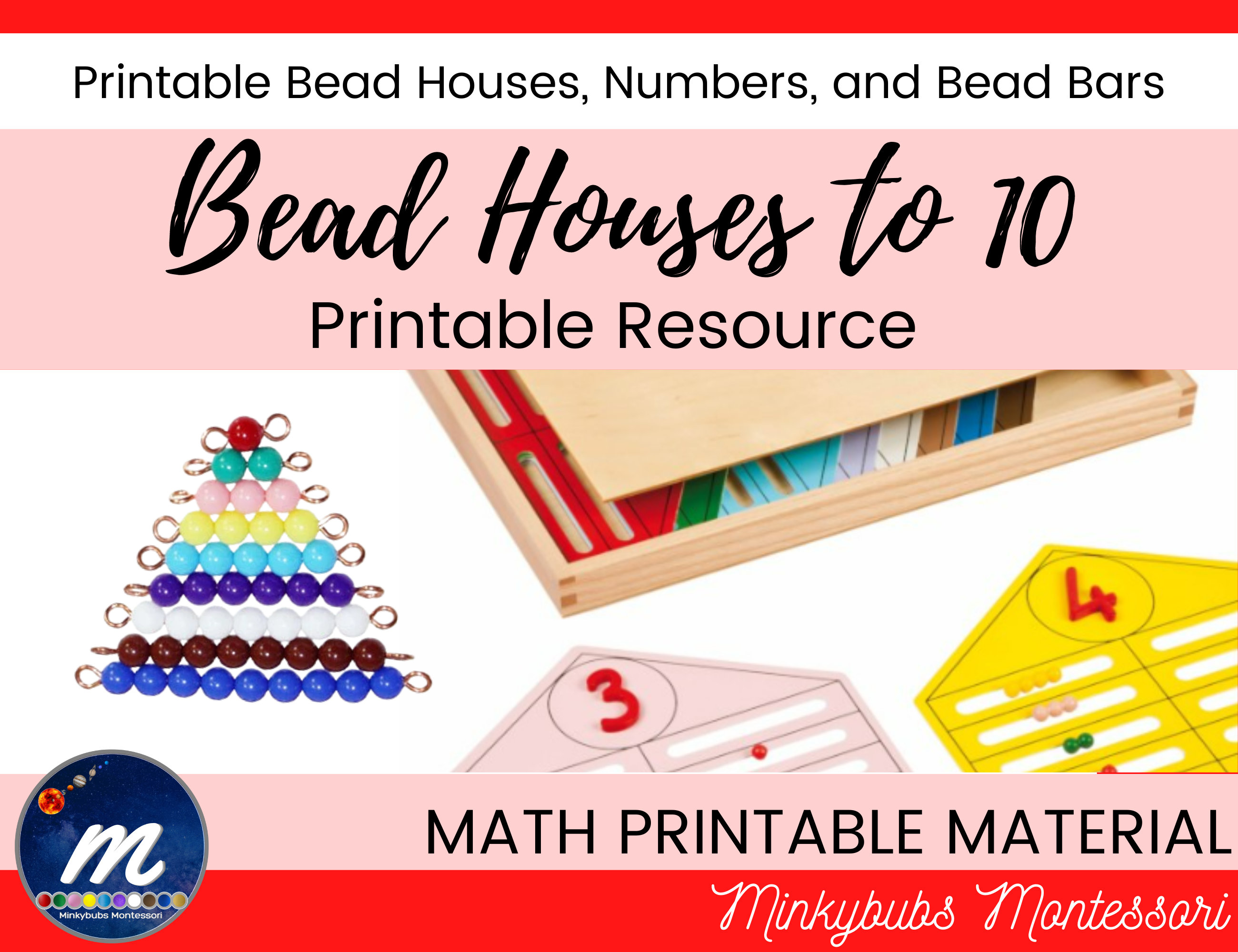 Montessori Bead Houses Printable Bead Bars Combinations of Numbers ...