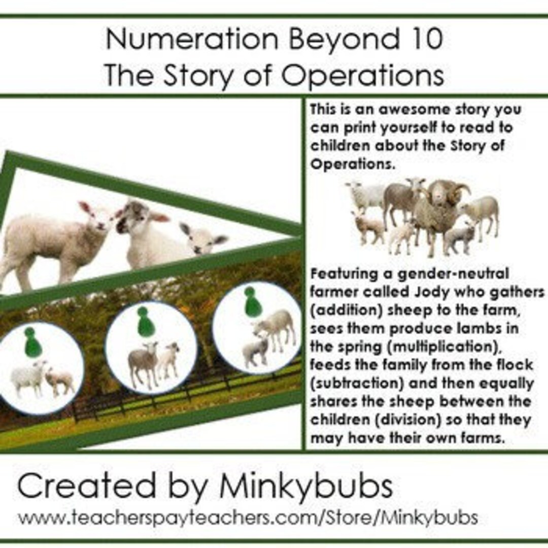 Story Operations Addition Multiplication Subtraction Division ...