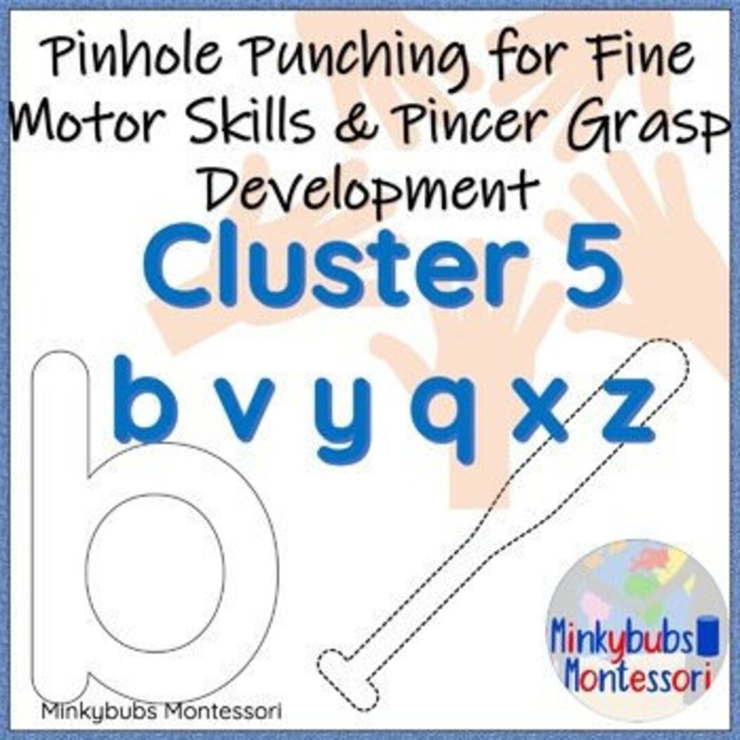 Montessori 5th Cluster Letters Pin Scissors Cutting Practice Pincer ...