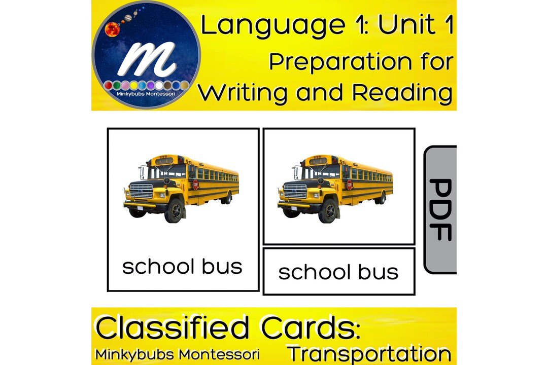 Classified Cards Methods and Types of Transportation Montessori Set of ...