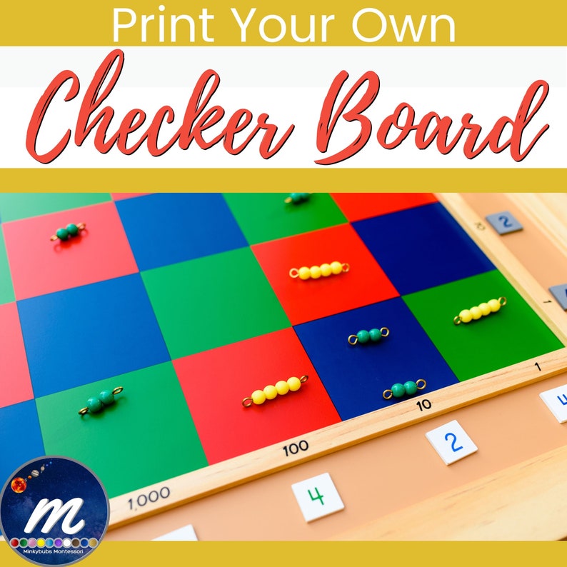Montessori Checker Board for Multiplication Printable - Print & Go! - Etsy