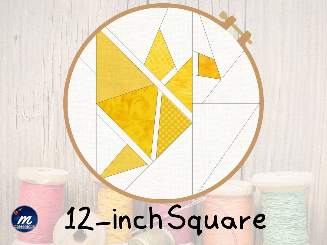 Origami Crane Quilt Block Paper Piecing 12-inch Square - Etsy
