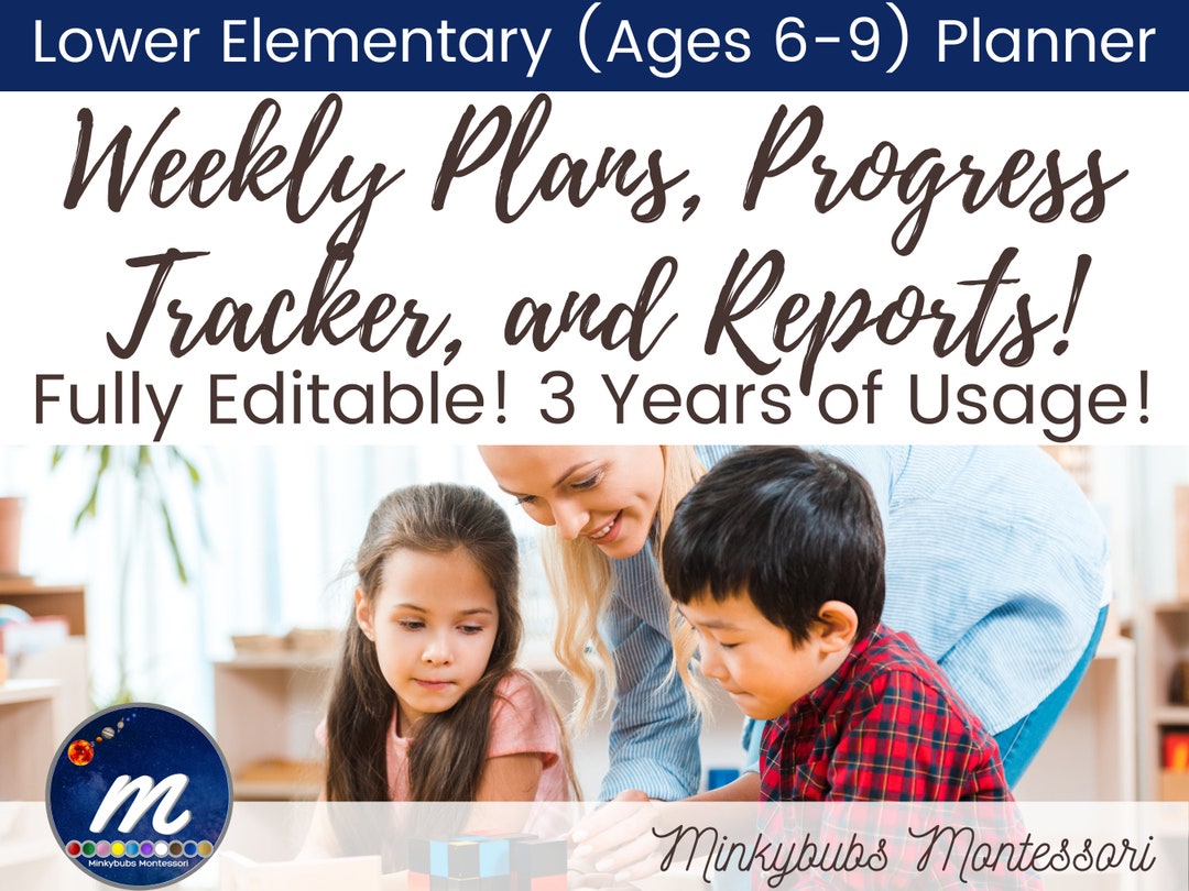 Montessori Work Plans Lower El Classroom EDITABLE Reports Weekly Plans ...