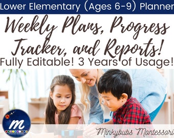 Montessori Work Plans Upper El Classroom EDITABLE Reports Weekly Plans ...