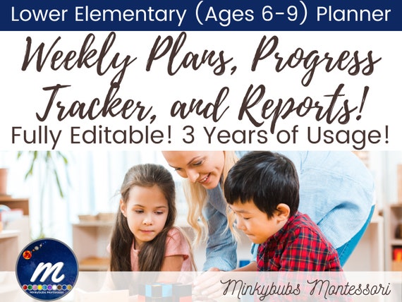 Montessori Work Plans Lower El Classroom EDITABLE Reports - Etsy