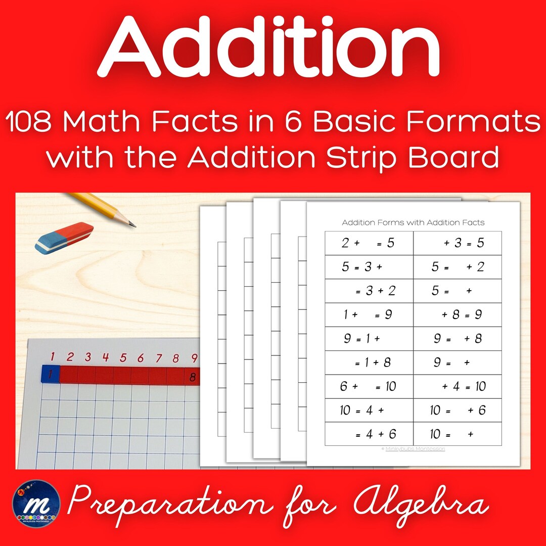 Math Commutative Property Addition Strip Board Addition Slips for ...