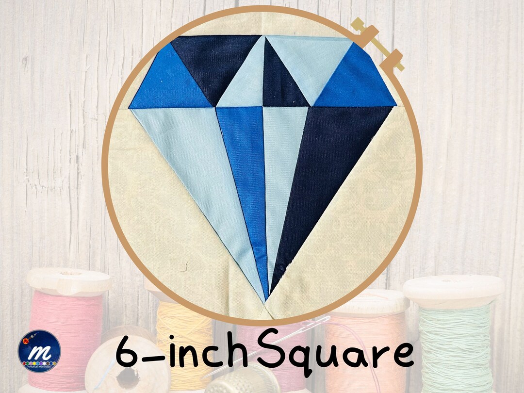 Diamond Jewel Quilt Block Paper Piecing 6-inch Square - Etsy