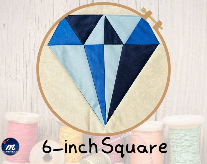 Gemstone Paper Piecing Pattern - Teardrop Cut - Jewel Quilting Pattern ...
