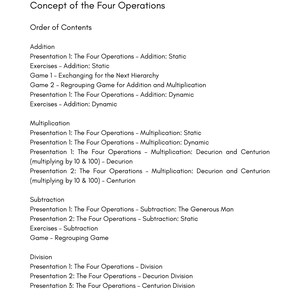 Montessori Math Manual PDF Ages 6-9 the 4 Operations Homeschool ...