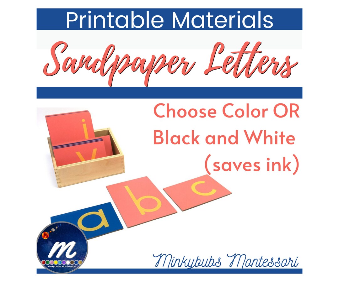 Montessori Sandpaper Letters Language Printable Make Your Own 2 Options ...